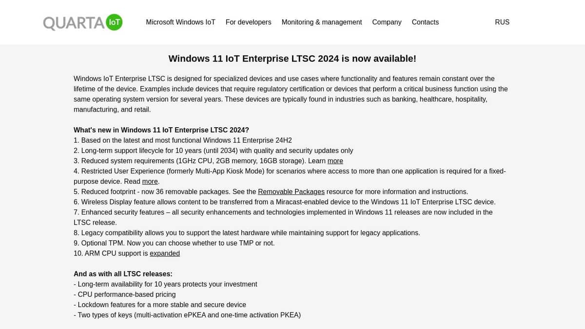Windows 11 IoT Enterprise LTSC 2024 is now available!